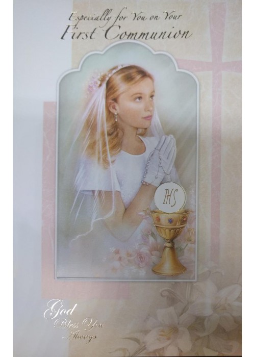 Communion card for Girls | First Holy Communion