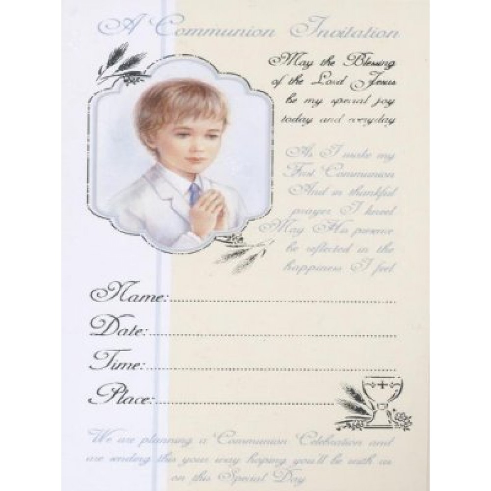 A Popular 12x Boy First Holy Communion Invitations with Envelopes from ...