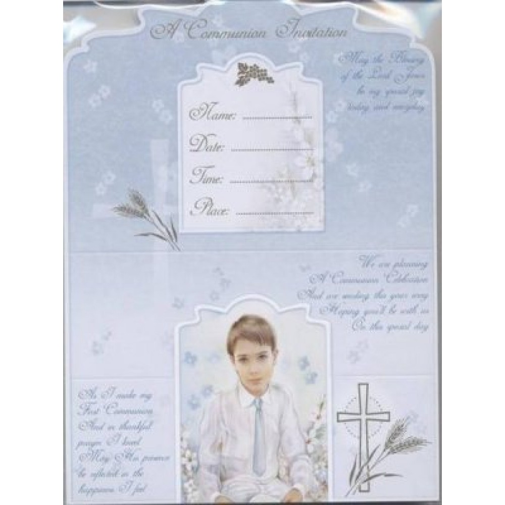 A Wonderful 12x Boy First Holy Communion Invitations with Envelopes ...