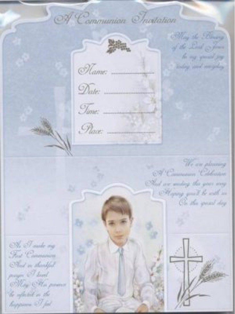 A Wonderful 12x Boy First Holy Communion Invitations with Envelopes ...