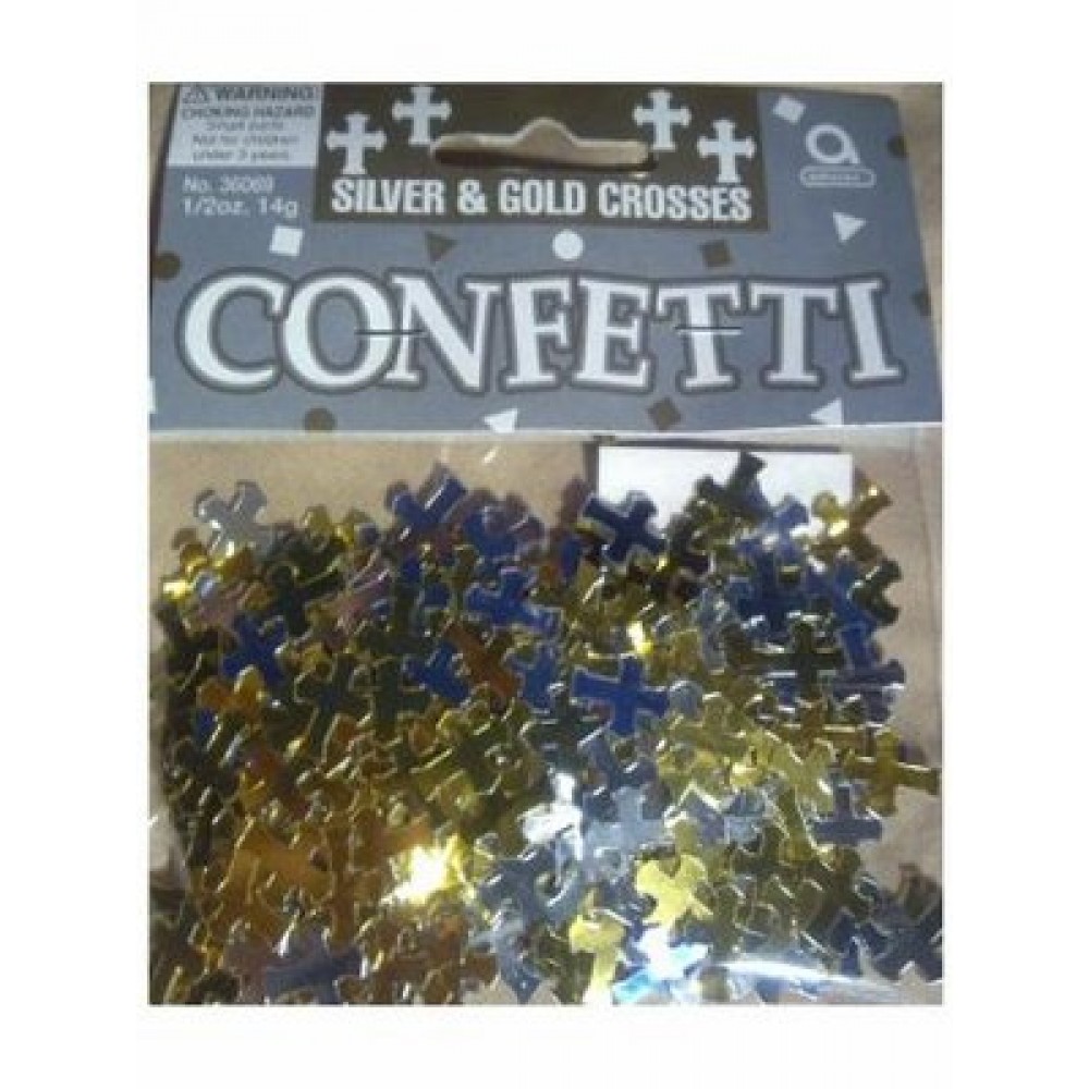 A Beautiful First Communion Table Confetti - Silver and Gold Crosses ...