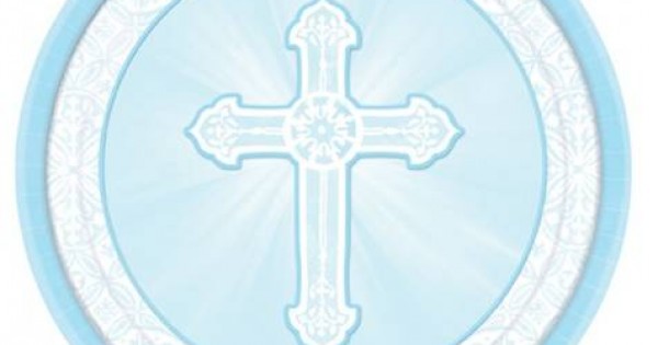 A Wonderful 8 - 9' inch Blue Communion Paper Plates from our range of ...