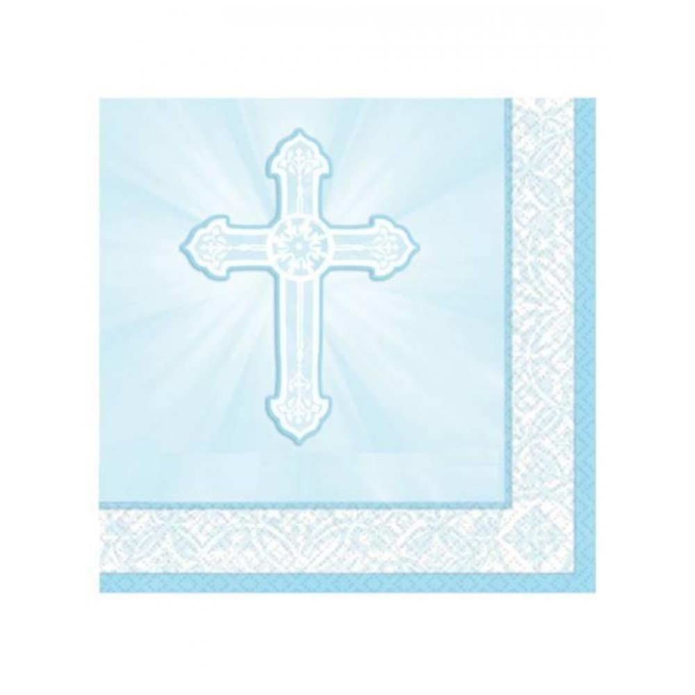 A Beautiful 16 - Blue First Holy Communion Napkins, 13' x 13' inches ...