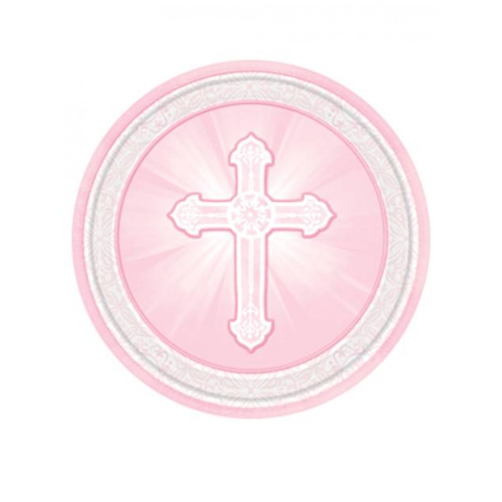 A Wonderful 8 - 9' inch Pink Communion Paper Plates from our range of ...