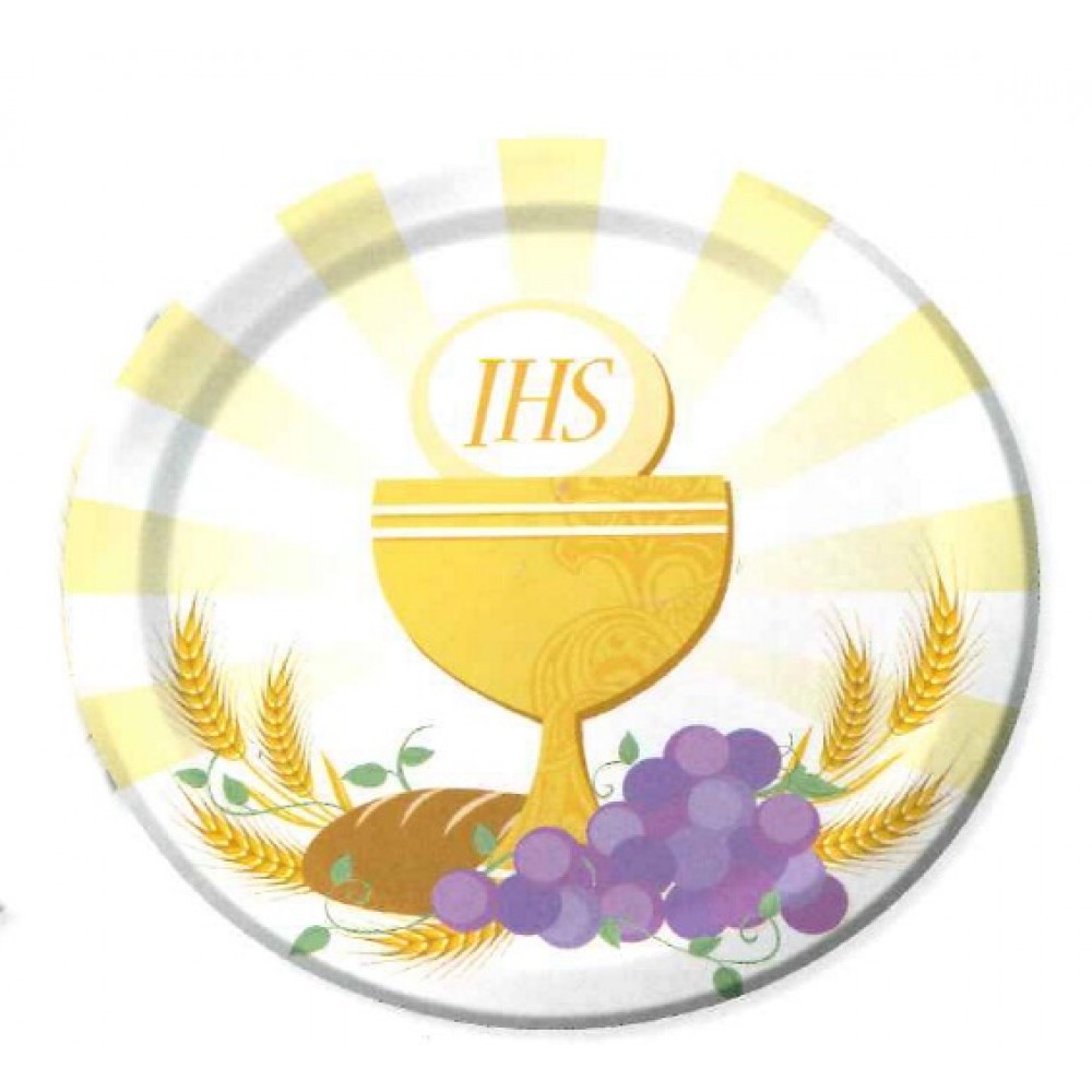 A Beautiful 8 - 8.75 inch Round Sturdy Style Communion Paper Plates ...