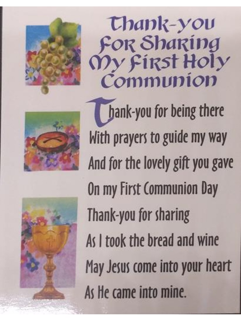 A Wonderful 10 x First Holy Communion "Thank You Cards" with envelopes ...